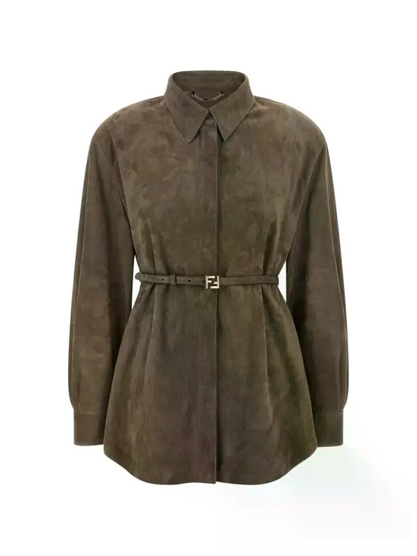 Fendi Belted Suede Blouse