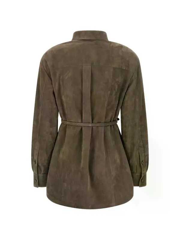 Fendi Belted Suede Blouse