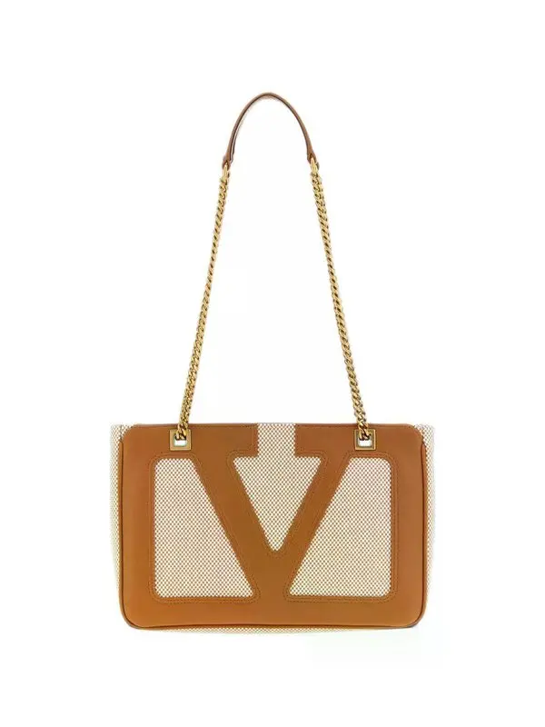 Valentino Garavani Vlogo Leather-trim Shoulder Bag