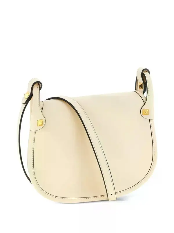 Valentino Garavani Rockstud Buckle-fastening Shoulder Bag - Neutrals