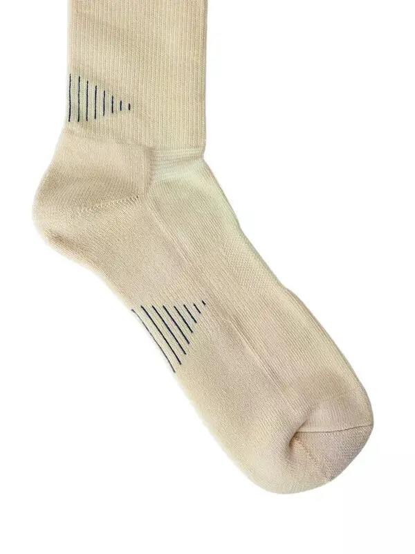 DISTRICT VISION Ribbed-knit Stripe-detail Socks