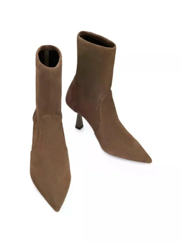 STUART WEITZMAN Super Sculpt Pointed-toe Ankle Boots - Brown