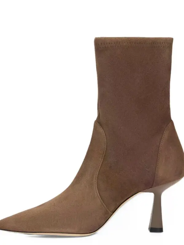 STUART WEITZMAN Super Sculpt Pointed-toe Ankle Boots - Brown