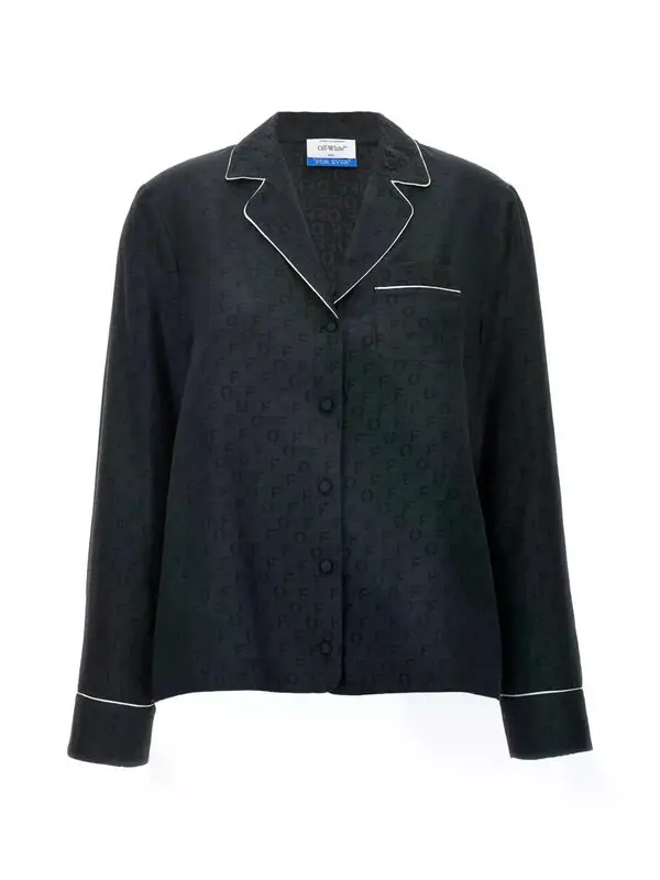 Off-White Logo-jacquard Silk Blouse
