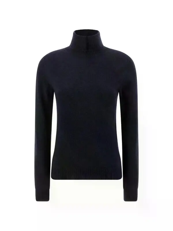 Balenciaga Roll-neck Logo-plaque Sweater - Blue