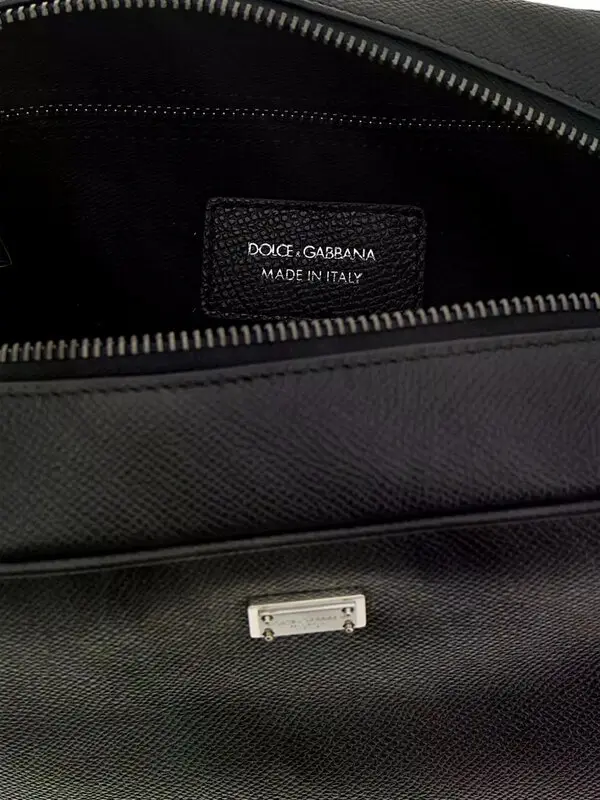 Dolce & Gabbana Logo-plaque Leather Wash Bag