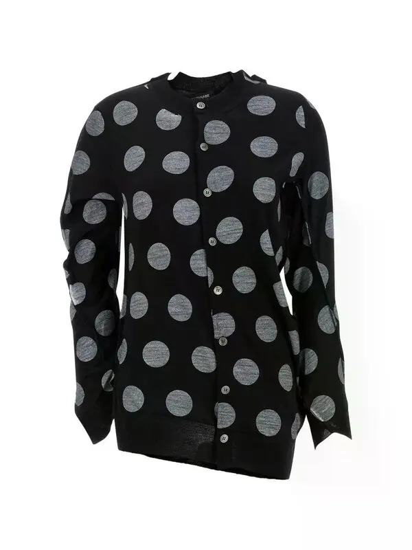 Junya Watanabe Polka-dot Asymmetric Cardigan - Black