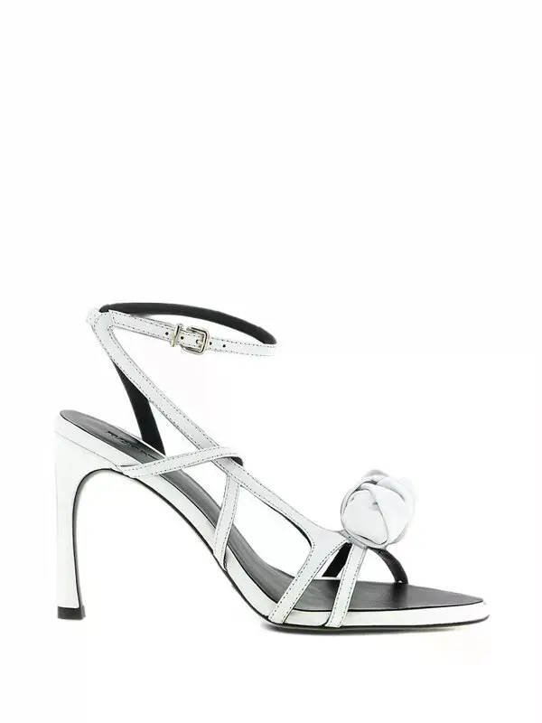 ROTATE BY BIRGER CHRISTENSEN Floral-applique Strappy Sandals - White