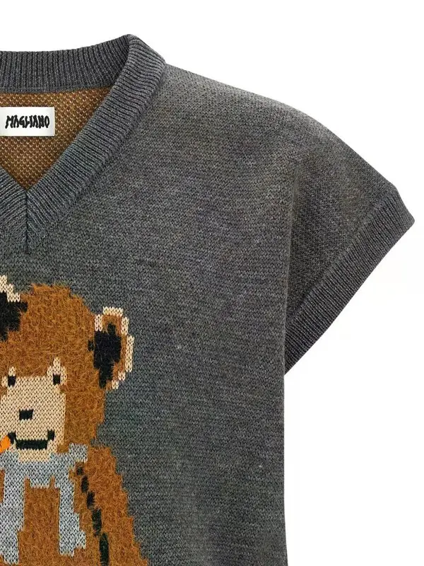 MAGLIANO Bear-intarsia V-neck Vest