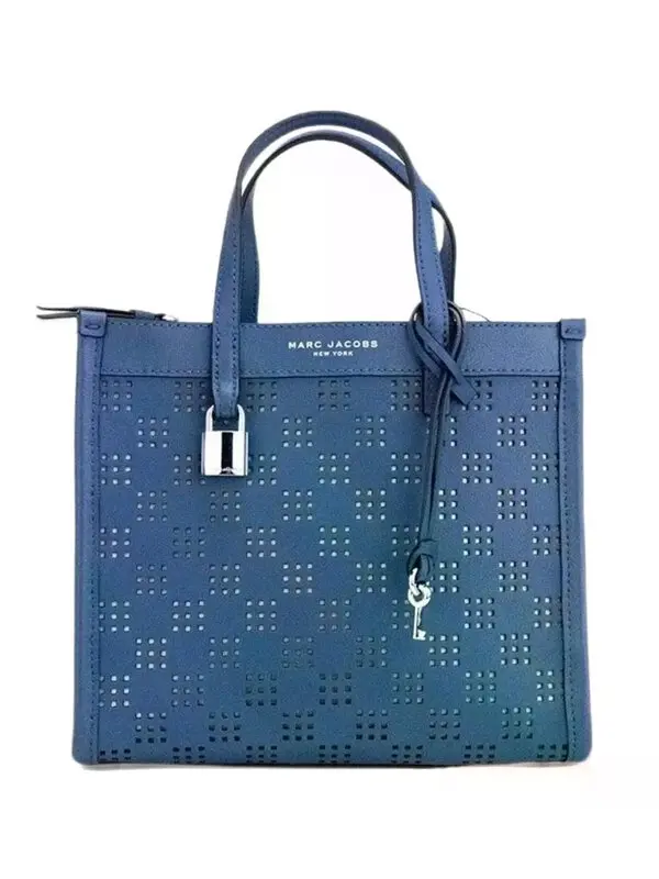 Marc Jacobs Grind Perforated Leather Tote Bag - Blue