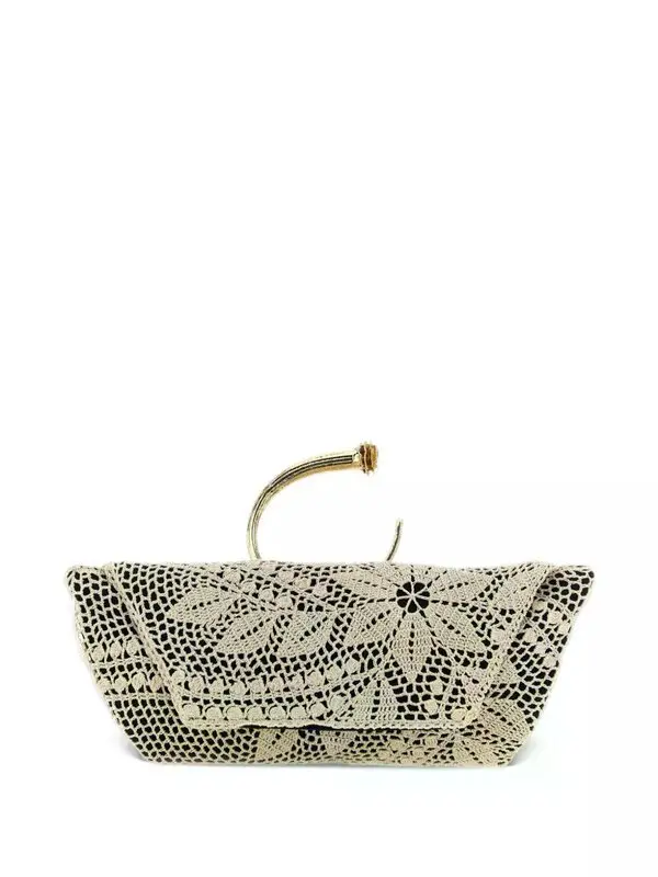 Magda Butrym Floral-lace Silk Clutch Bag - Neutrals