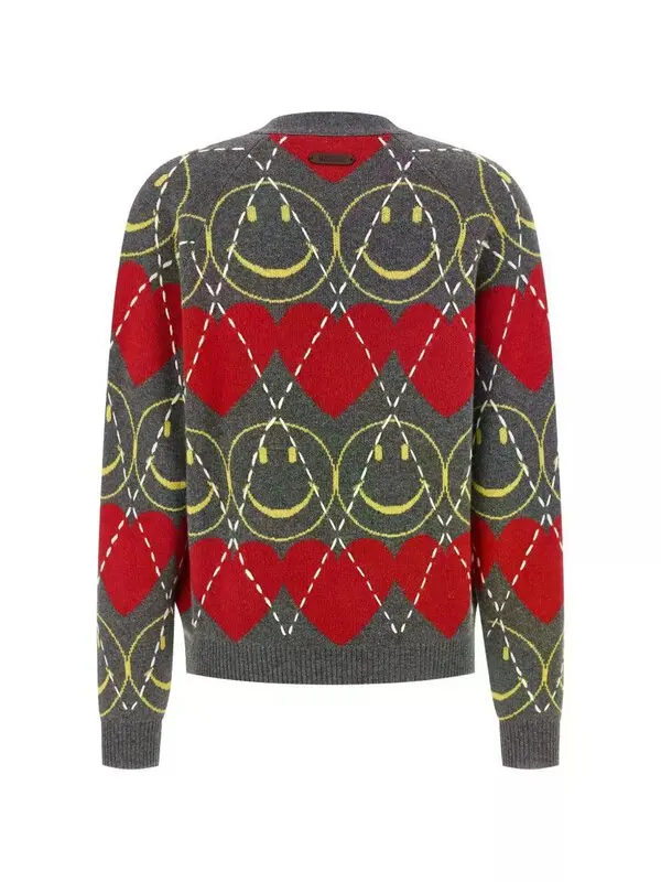 Moschino Argyle-intarsia Wool Cardigan