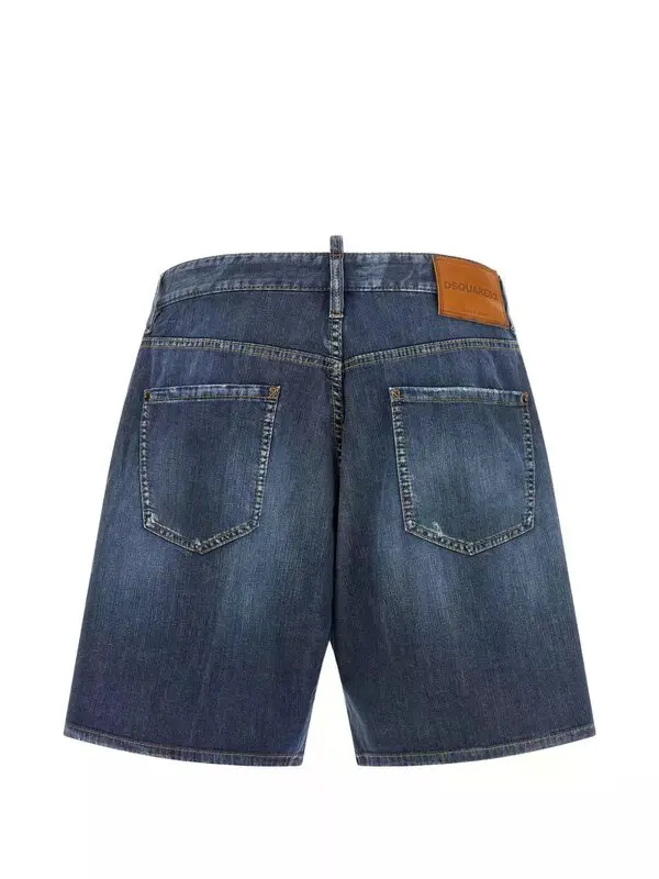 Dsquared2 Distressed Pleated Denim Shorts