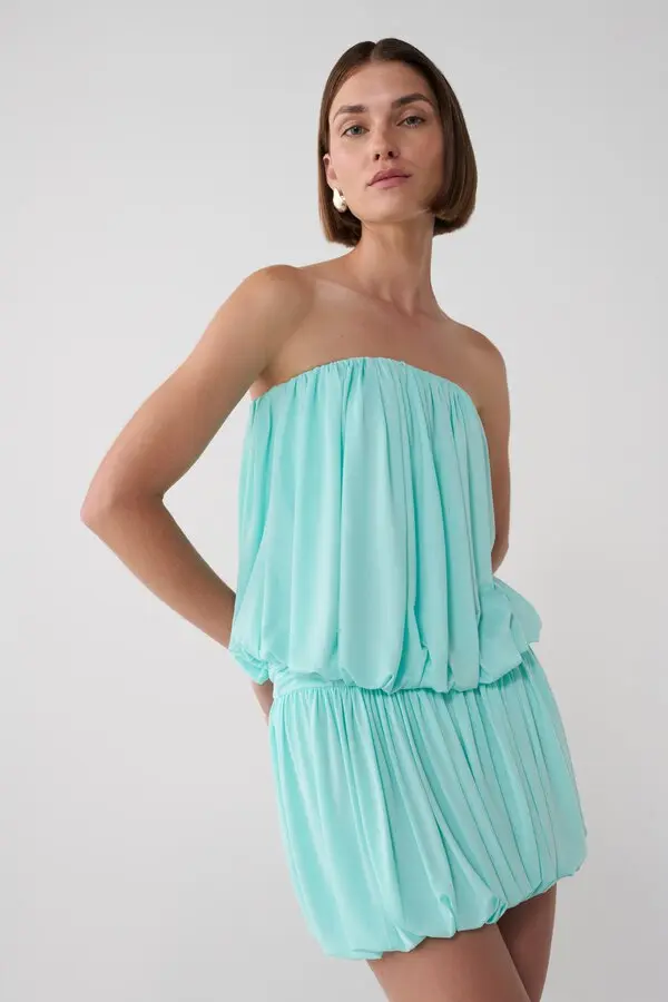 Meshki Safiya Strapless Gathered Bubble Mini Dress