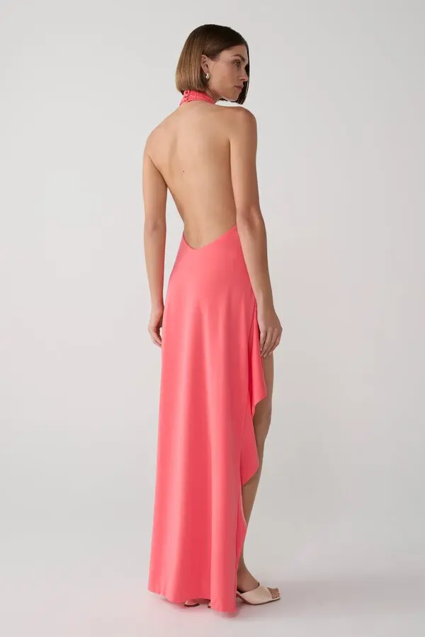 Meshki Andaluz High Neck Side Split Dress