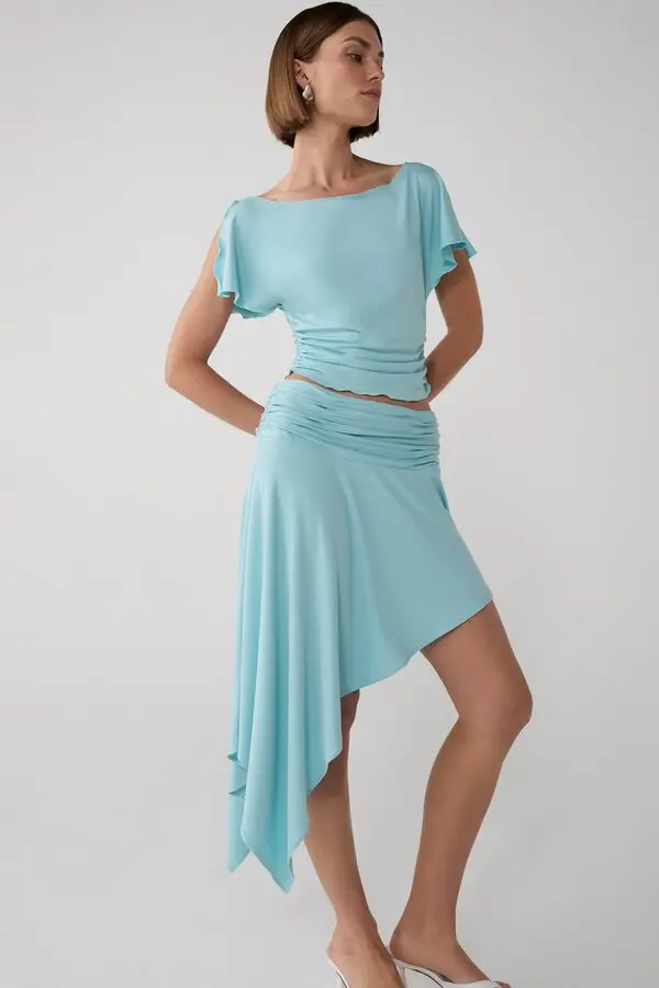 Meshki Talise Modal Hankie Midi Skirt