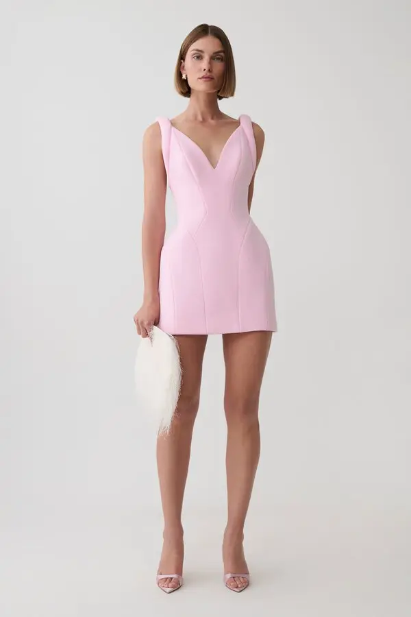Meshki Blanche Crepe Mini Dress