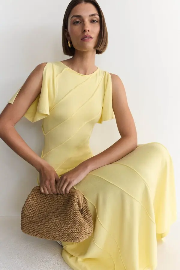 Meshki Lani Asymmetrical Knit Midi Dress
