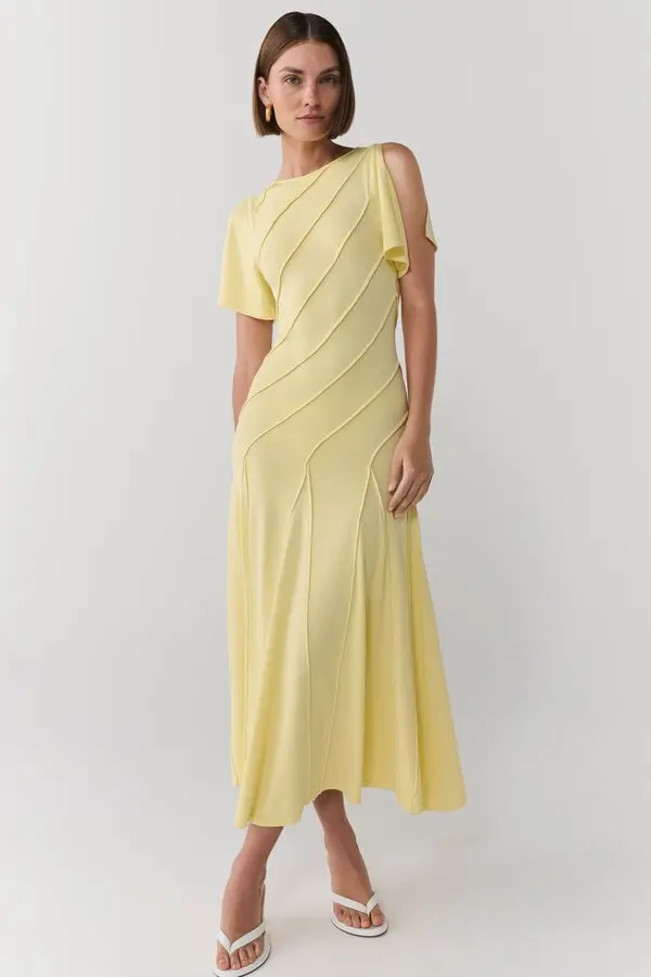 Meshki Lani Asymmetrical Knit Midi Dress