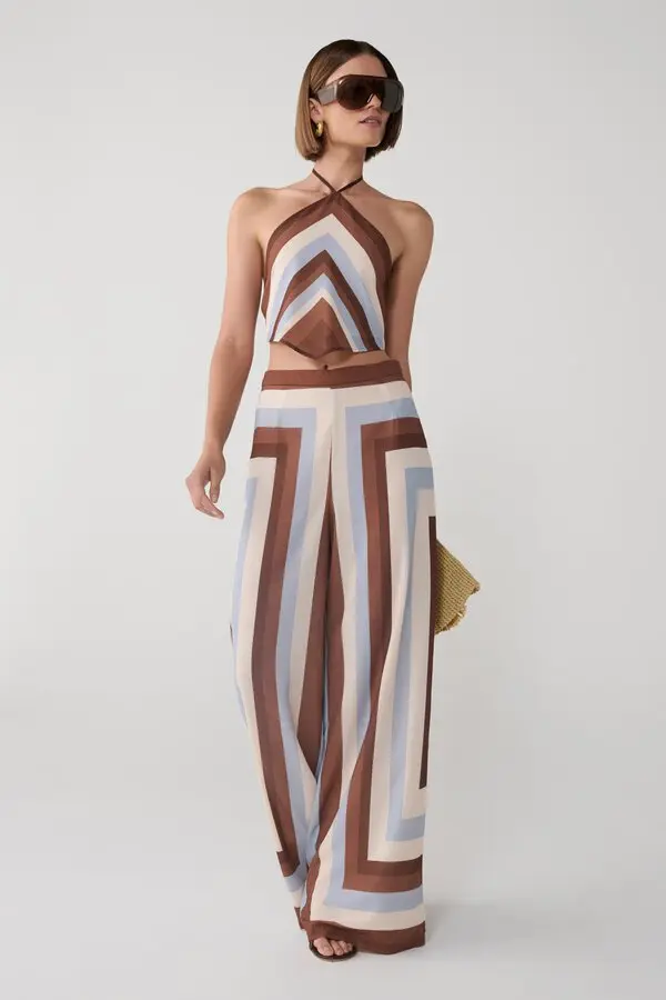 Meshki Rachel Chiffon Straight Leg Pants