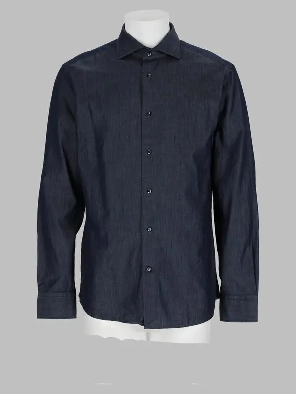 Hugo Boss Camicia Slim Fit In Denim Di Cotone E Cashmere