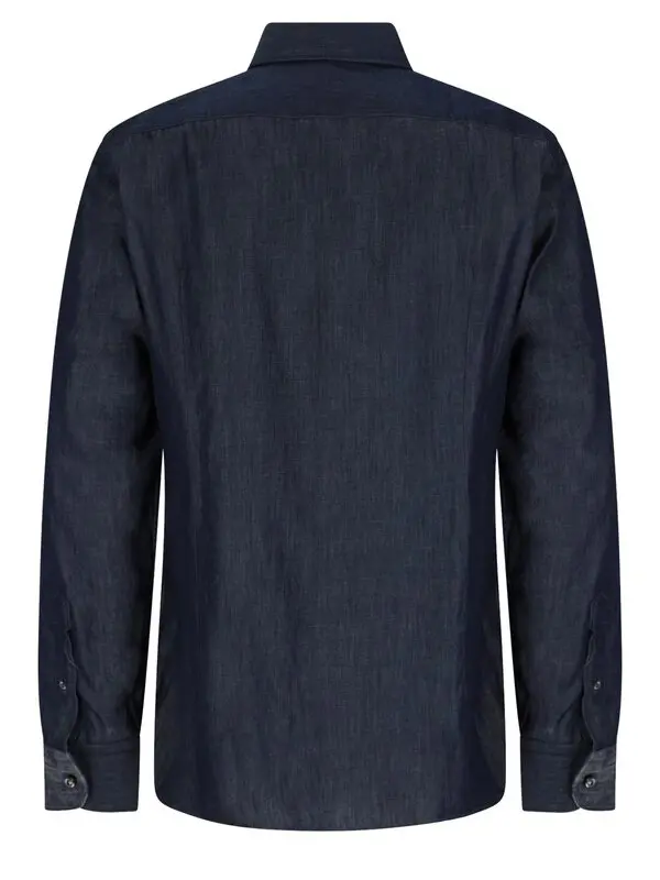 Hugo Boss Camicia Slim Fit In Denim Di Cotone E Cashmere
