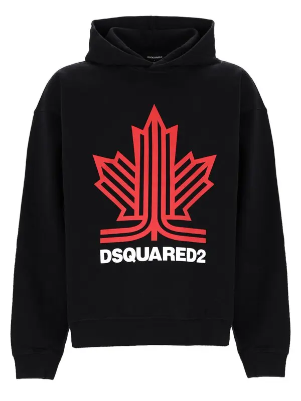 Dsquared2 Felpa Con Stampa E Cappuccio