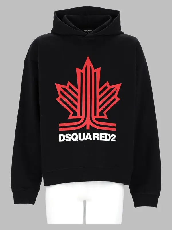 Dsquared2 Felpa Con Stampa E Cappuccio