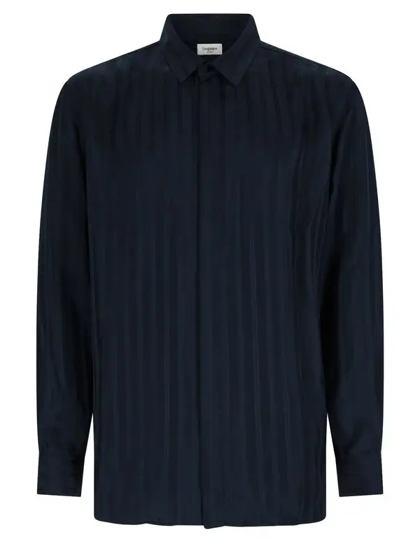 Saint Laurent Camicia In Viscosa A Righe