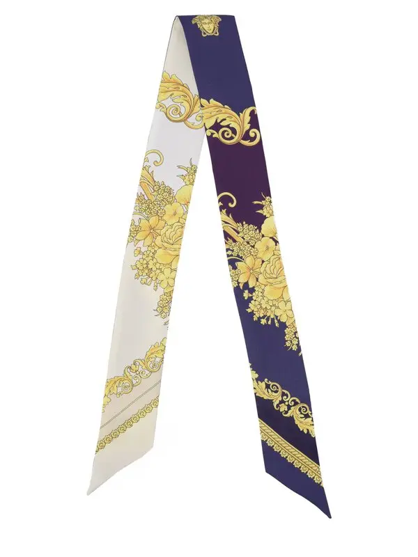 Versace Nastro In Twill Di Seta Stampato - Multicolour