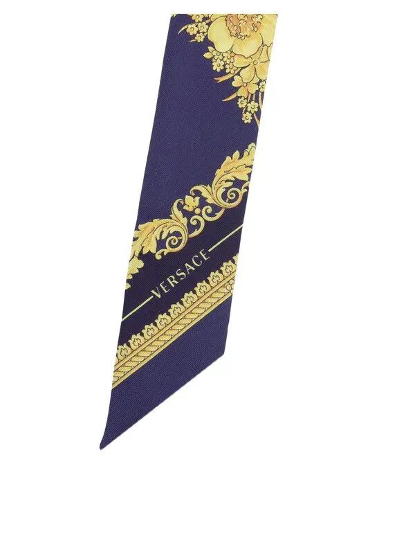 Versace Nastro In Twill Di Seta Stampato