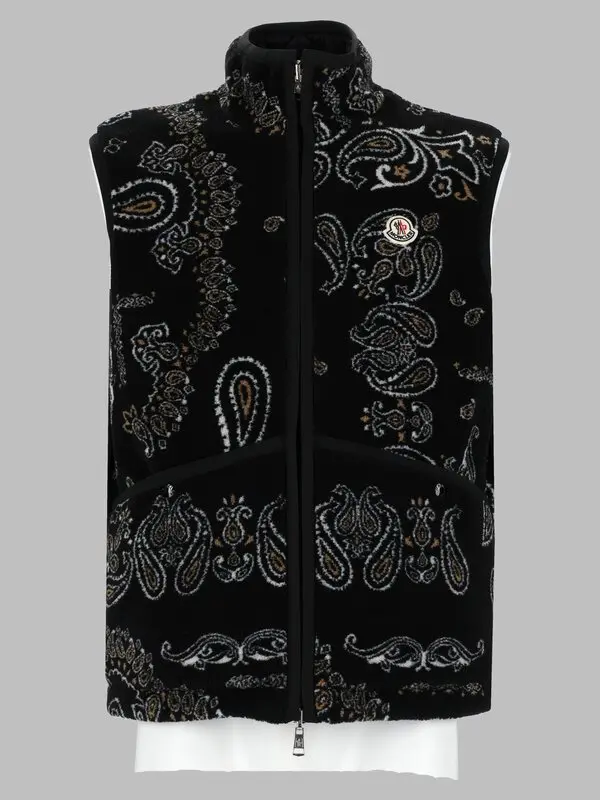Moncler Gilet Reversibile Effetto Teddy Con Stampa Paisley