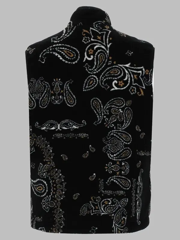 Moncler Gilet Reversibile Effetto Teddy Con Stampa Paisley