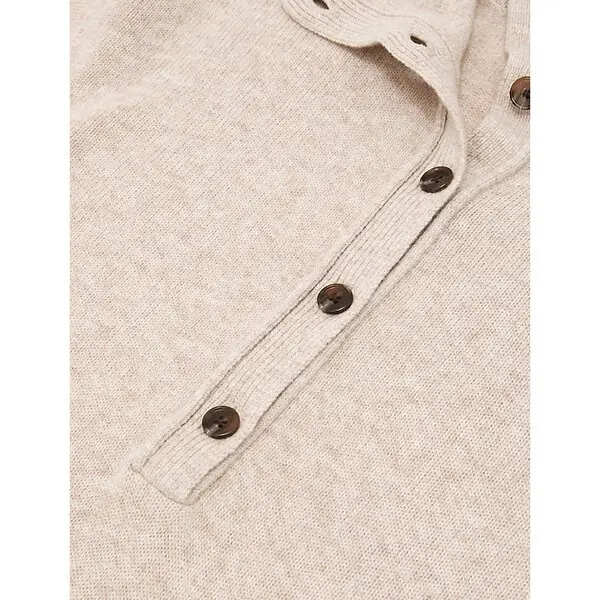REISS Martha Button-neck Wool And Cashmere Jumper