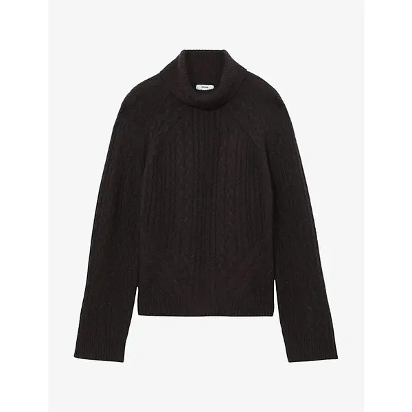 REISS Brielle Cable-knit Wool And Cashmere-jumper - Neutral