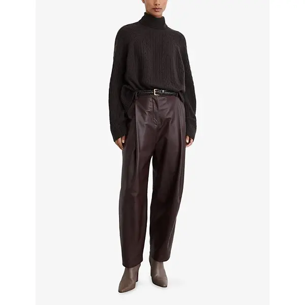 REISS Brielle Cable-knit Wool And Cashmere-jumper - Neutral