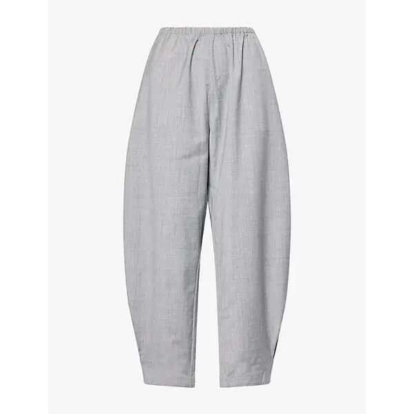 ST. AGNI Relaxed Balloon Wool-blend Trousers - Cobblestone
