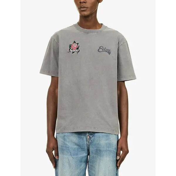 EVISU Osaka Rose Cotton-jersey T-shirt