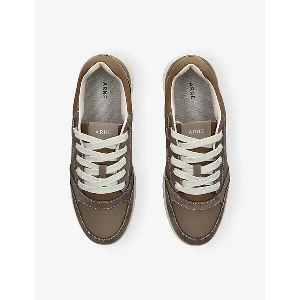 ARNE Nova Leather And Woven Trainers
