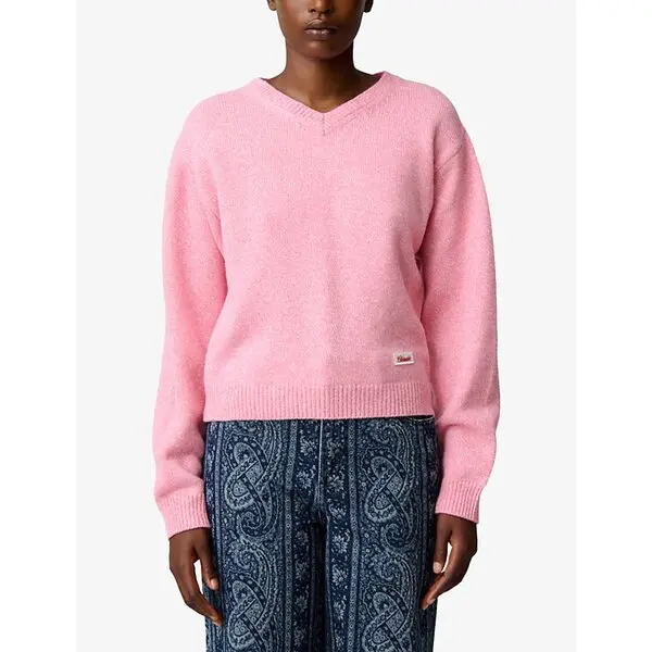 Claudie Pierlot Detachable-collar Relaxed-fit Wool Jumper