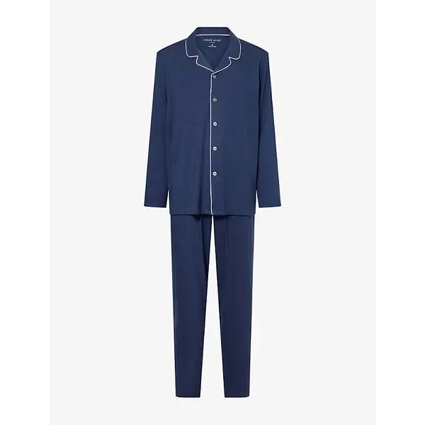 Derek Rose Basel Jersey Pyjama Set - Navy