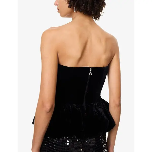 ROTATE BY BIRGER CHRISTENSEN Lisia Sequin Peplum Woven Maxi Dress