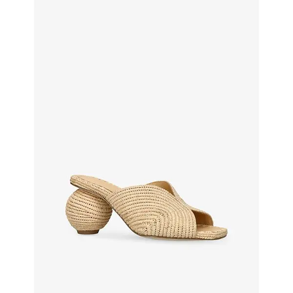Cult Gaia Tia 80 Raffia Heeled Mules