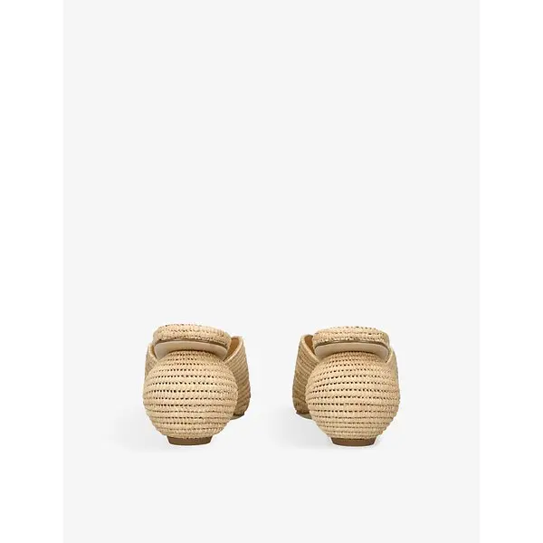 Cult Gaia Tia 80 Raffia Heeled Mules