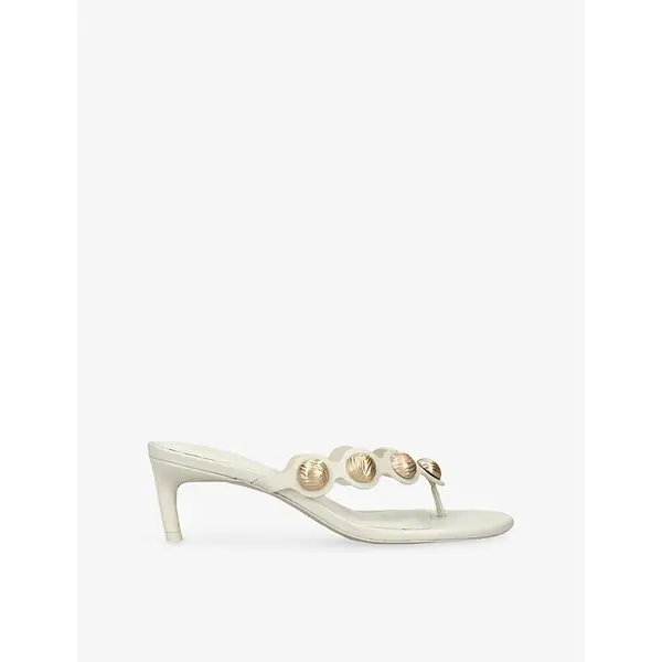 Cult Gaia Anora 55 Leather Heeled Sandals - White