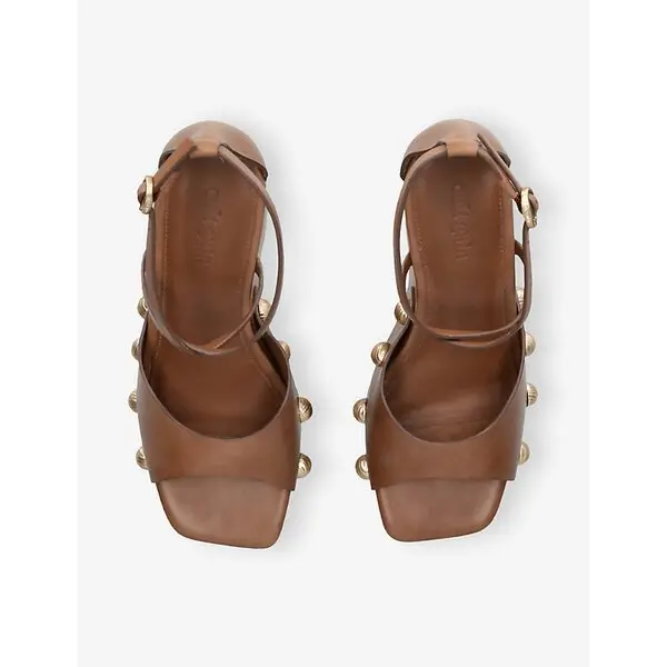 Cult Gaia Orly 120 Leather Wedge Sandals