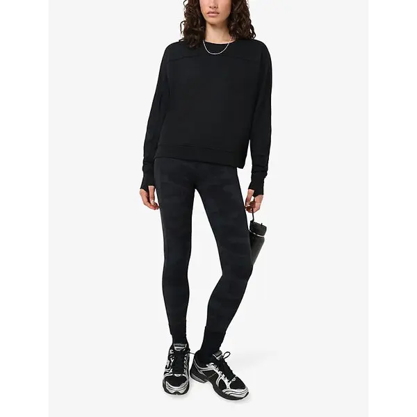 Sweaty Betty After Class Seam-detail Crop Jersey Sweatshirt