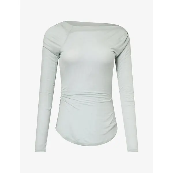 PEACHY DEN Emma Semi-sheer Jersey Top