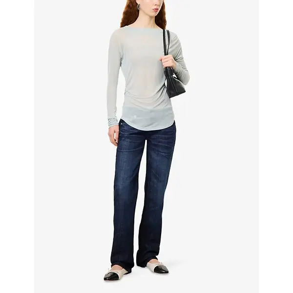 PEACHY DEN Emma Semi-sheer Jersey Top