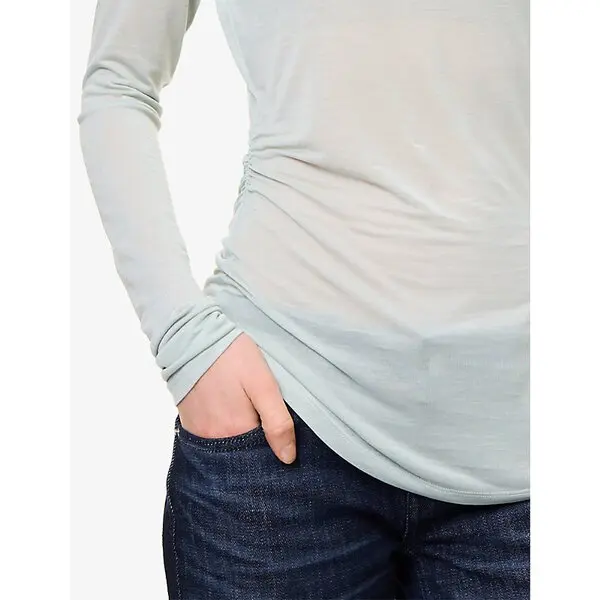 PEACHY DEN Emma Semi-sheer Jersey Top
